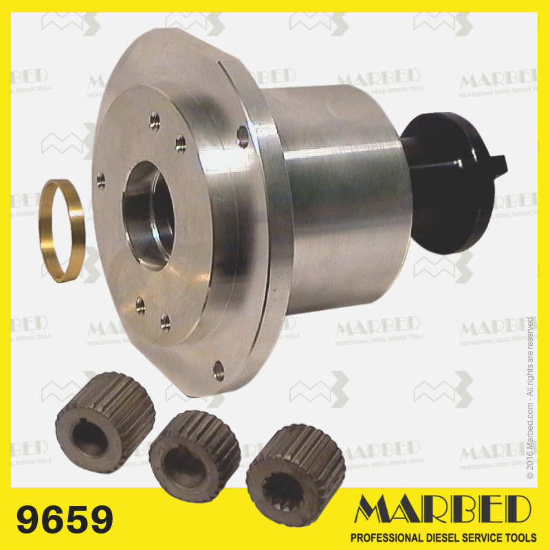 Cushioned half-coupling with gears, for diesel injection pump test ...